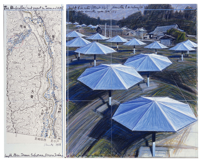 A retrospective exhibition of Christo and Jeanne-Claude's "Umbrella," a ...