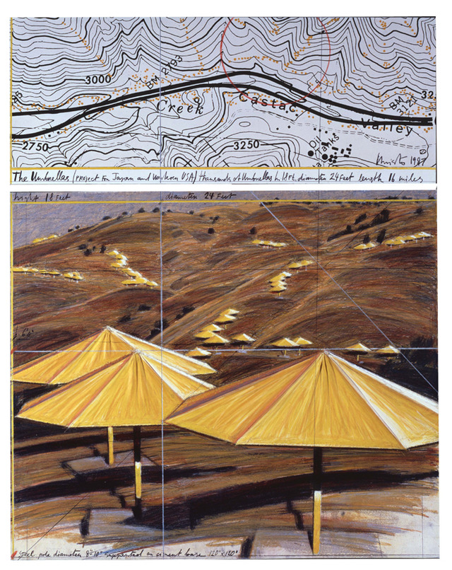 A retrospective exhibition of Christo and Jeanne-Claude's "Umbrella," a ...